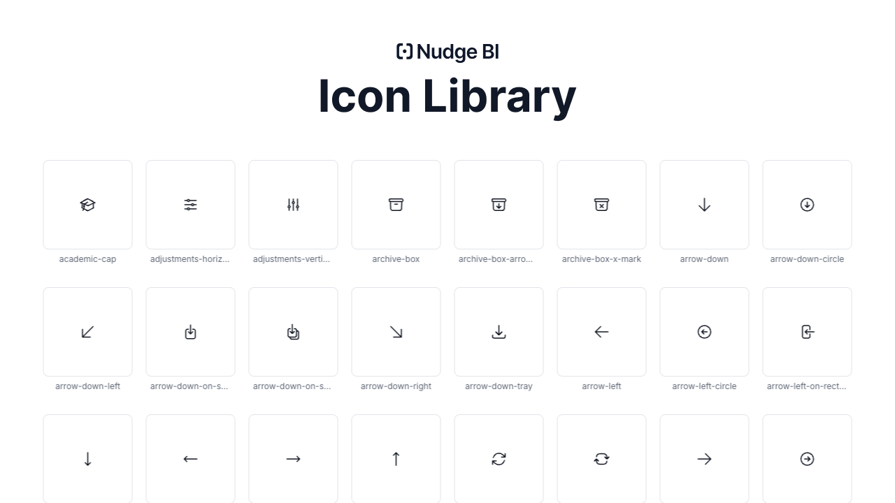 Free Icon Library for Data Visualization | Nudge BI